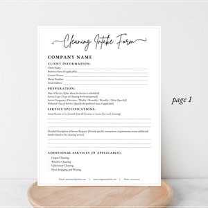 Editable CLEANING CLIENT INTAKE Form – Cleaning Business Canva Template ...