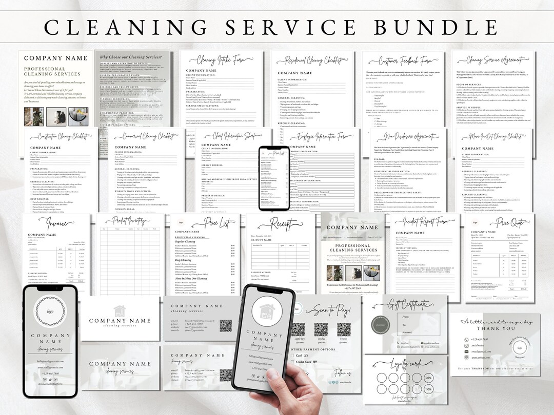 CLEANING SERVICE BUNDLE Cleaning Service Agreement Cleaning - Etsy
