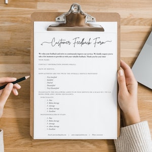 CUSTOMER FEEDBACK FORM, Client Review Template, Client Feedback Sheet ...