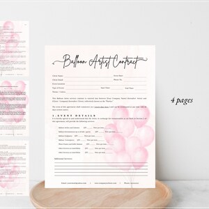 Balloon Business Forms Bundle – Editable Canva Invoice, Order Form ...