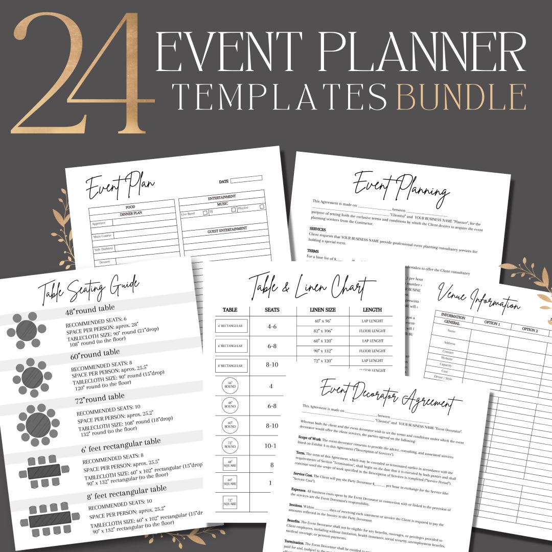 EVENT PLANNER BUSINESS Bundle, Event Planner Template Bundle, Event ...