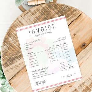 EDITABLE CHRISTMAS INVOICE Template for Small Business, Printable ...
