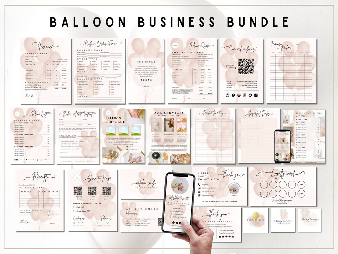 BALLOON BUSINESS BUNDLE, Balloon Menu, Balloon Artist Contract, Balloon ...