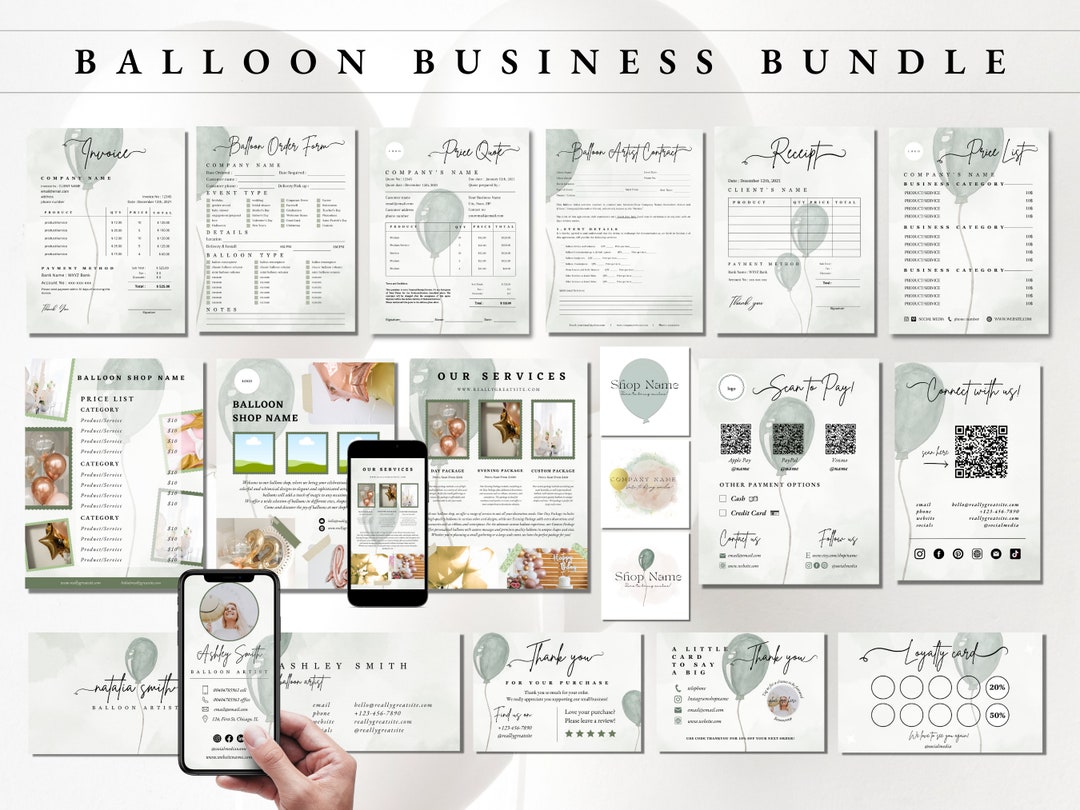 BALLOON BUSINESS BUNDLE, Balloon Artist Contract, Balloon Order Form ...