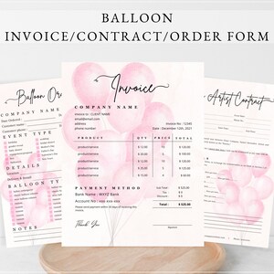 EDITABLE BALLOON ORDER Form Template, Balloon Order Tracker, Custom ...