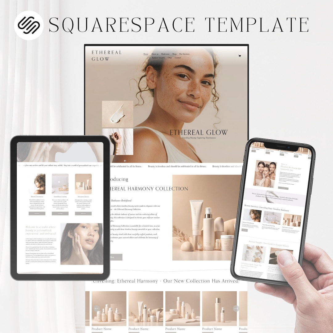 BEAUTY SQUARESPACE TEMPLATE. Beauty Website Design. Squarespace Website ...