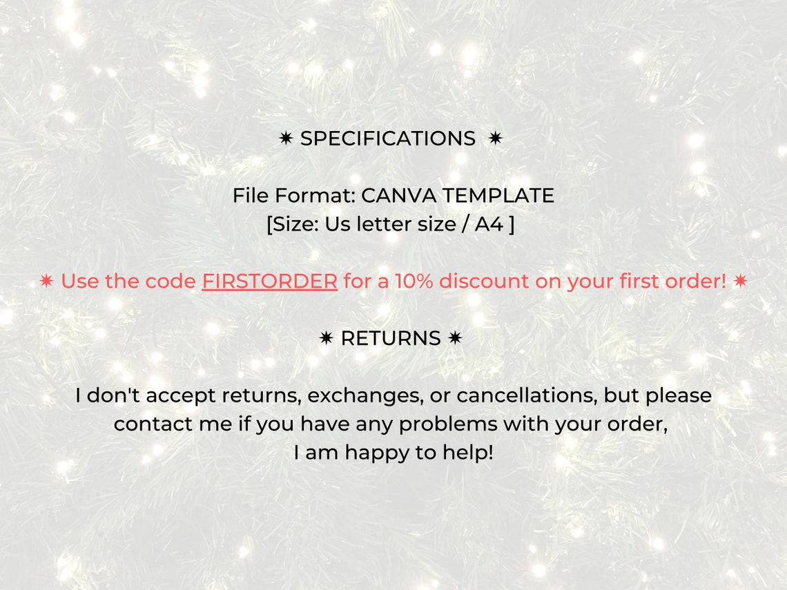 EDITABLE CHRISTMAS INVOICE Template for Small Business - Etsy