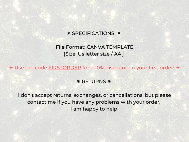 EDITABLE CHRISTMAS INVOICE Template for Small Business - Etsy