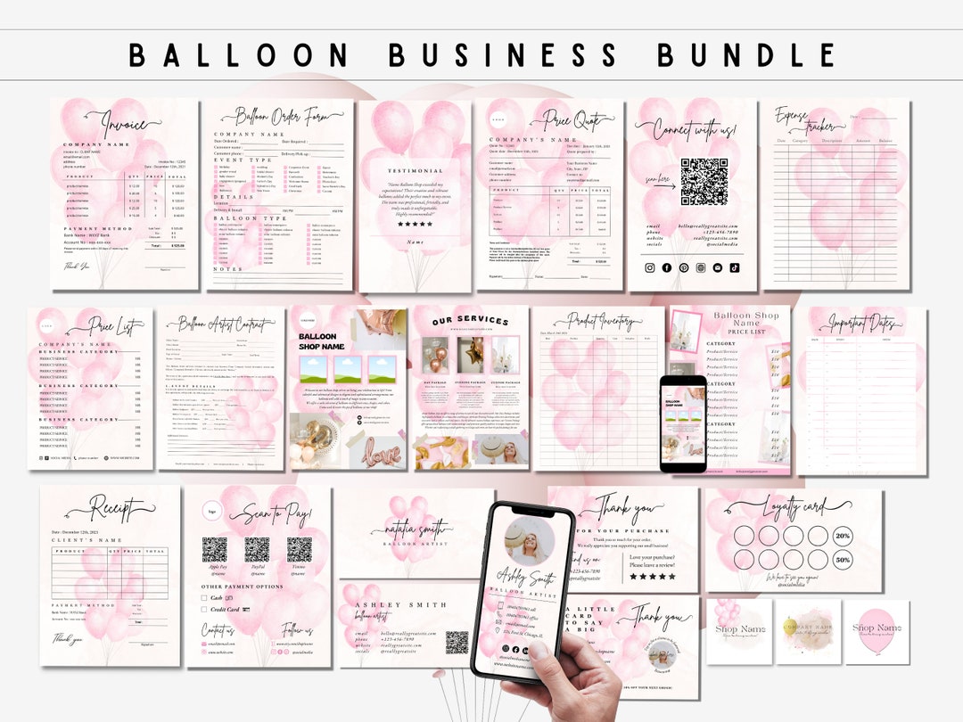 BALLOON BUSINESS BUNDLE, Balloon Order Form, Balloon Artist Contract ...