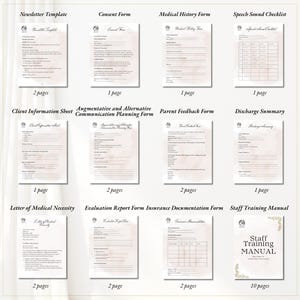 SPEECH THERAPY Forms. Speech Therapist Business Bundle. Professional ...