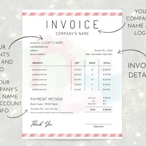 EDITABLE CHRISTMAS INVOICE Template for Small Business, Printable ...