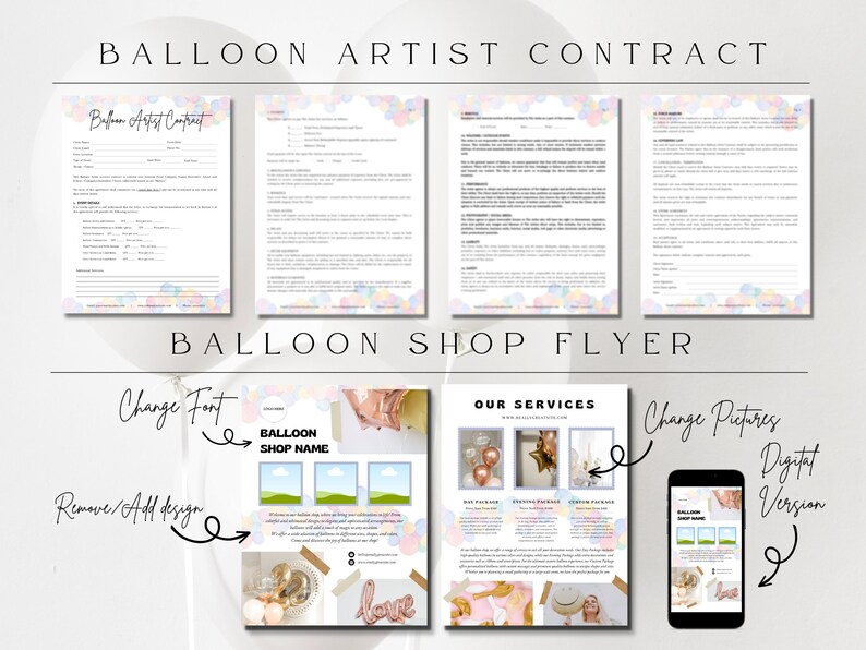 BALLOON ORDER FORM Balloon Business Templates Balloon Artist - Etsy
