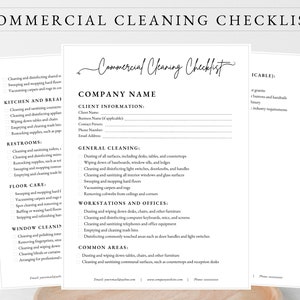 COMMERCIAL CLEANING CHECKLIST, Office Cleaning Checklist Template ...