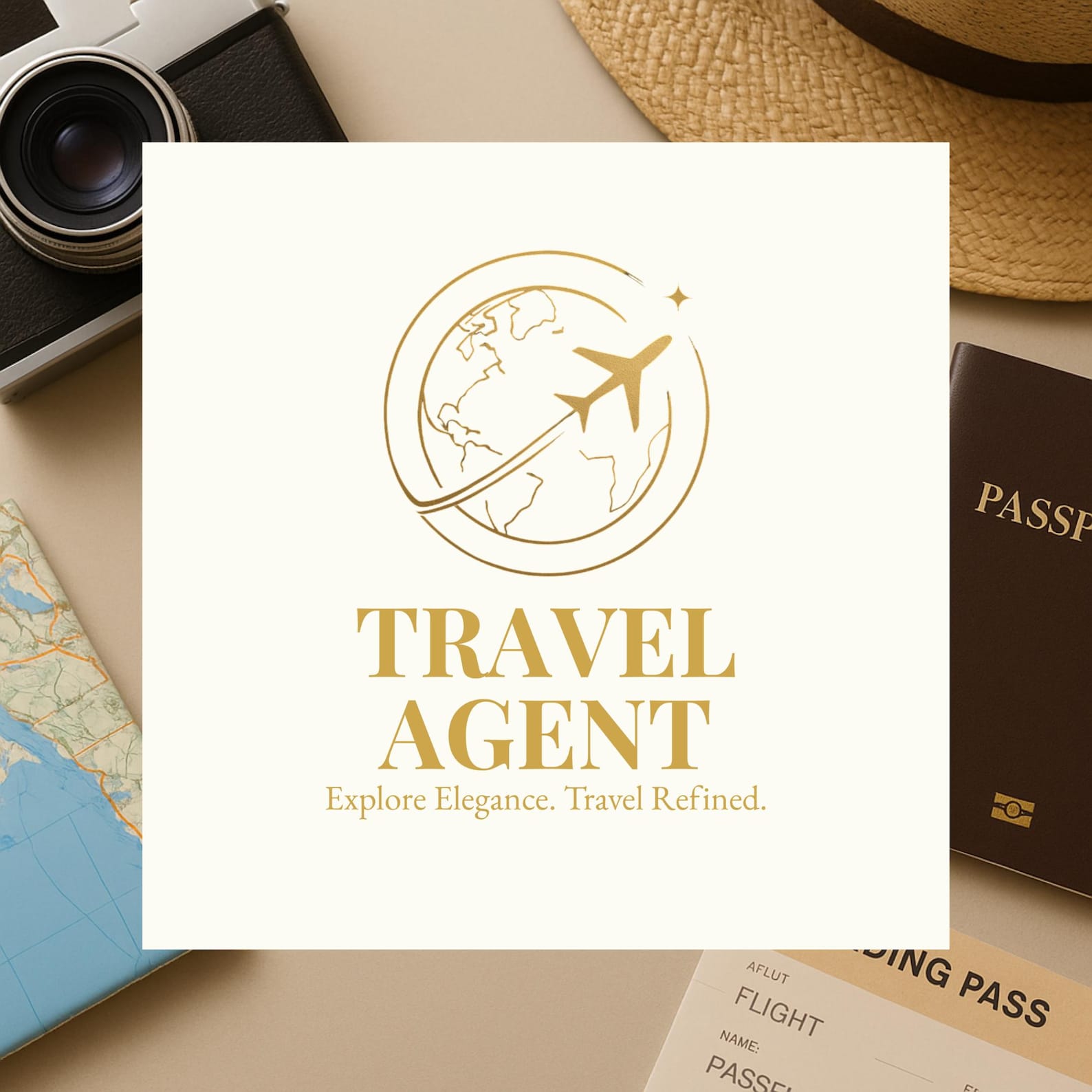 TRAVEL AGENT LOGO Template Bundle – Editable Canva Logo Design for ...