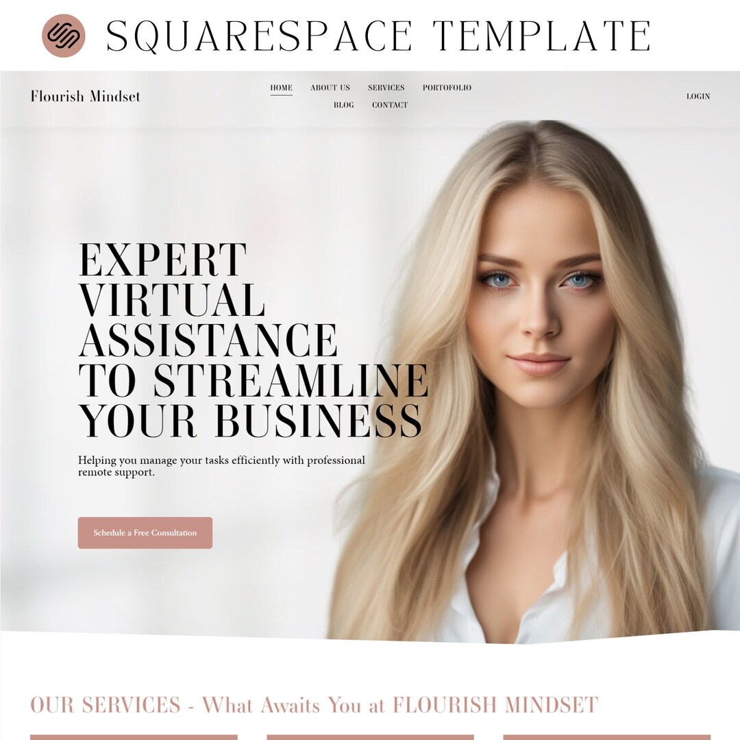 VIRTUAL ASSISTANT Website Template – Squarespace Site for Marketing Vas, Client-facing ...