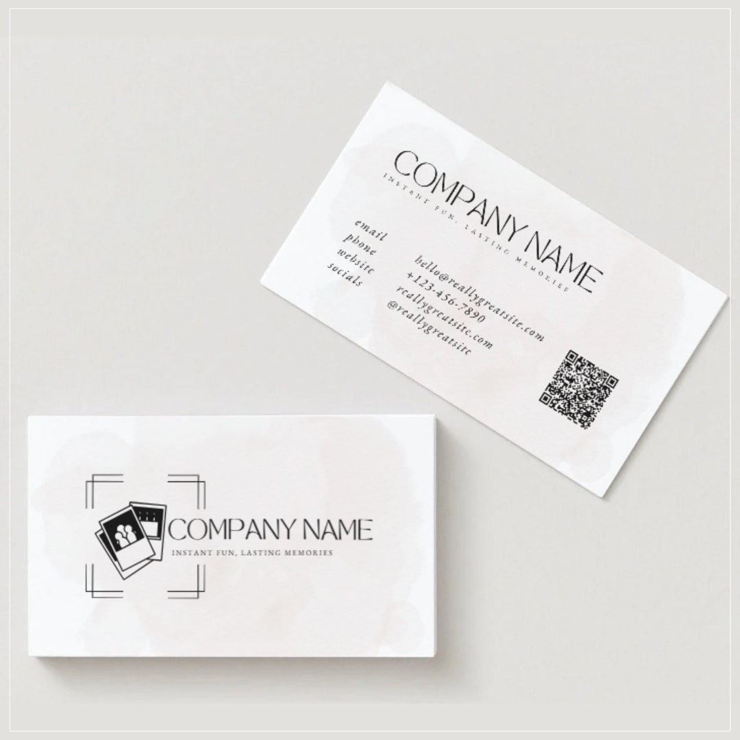 PHOTO BOOTH BUSINESS Cards. Event Photography Business Card. Editable ...
