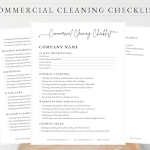 COMMERCIAL CLEANING CHECKLIST, Office Cleaning Checklist Template ...