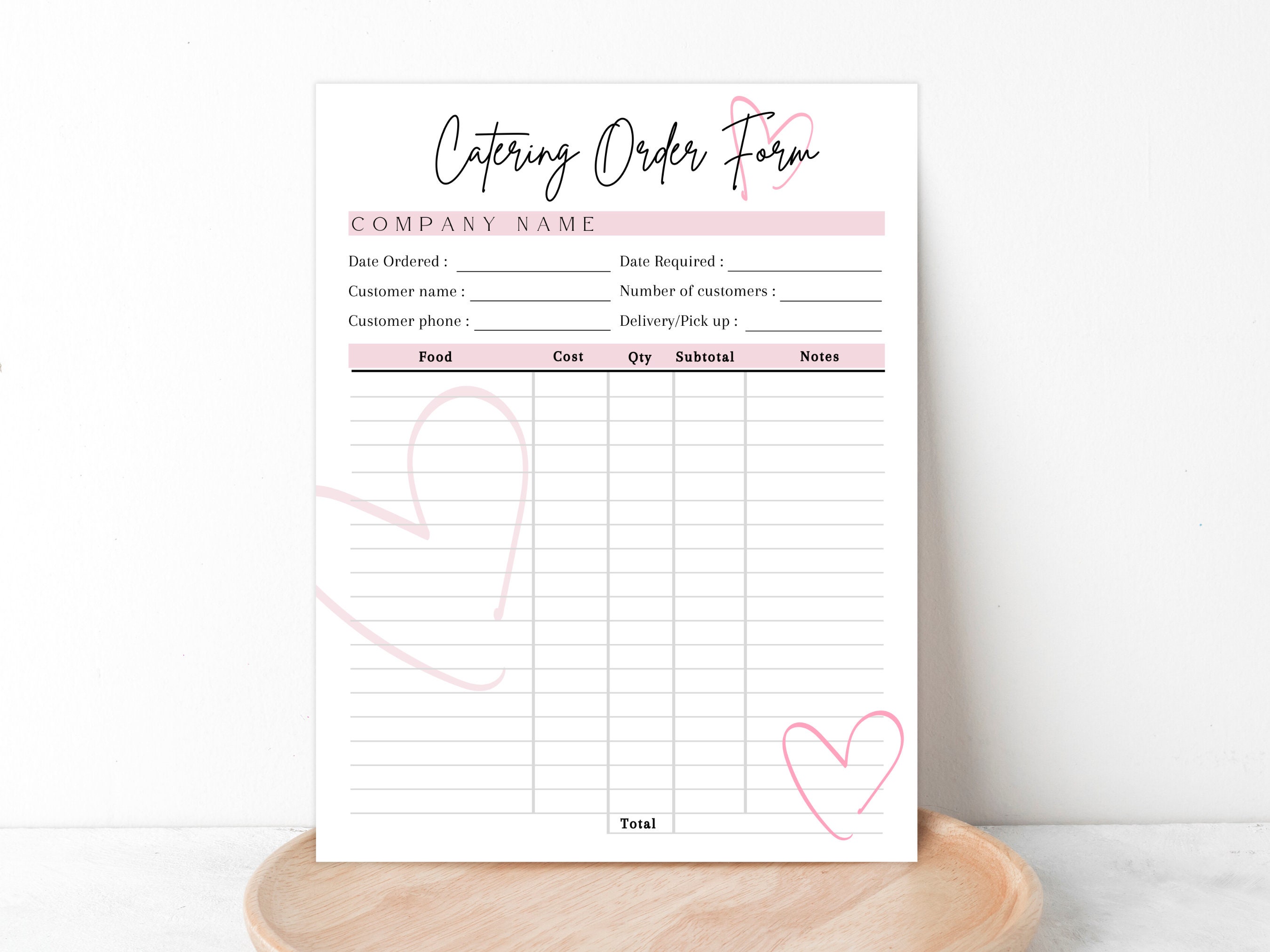 Catering Form Samples Food Catering Service Order Form Sample Format