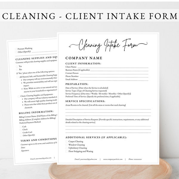 Cleaning Client Intake Form - Etsy