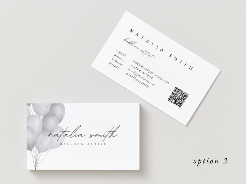 BALLOON ARTIST Business Cards With QR Code Balloon Business - Etsy