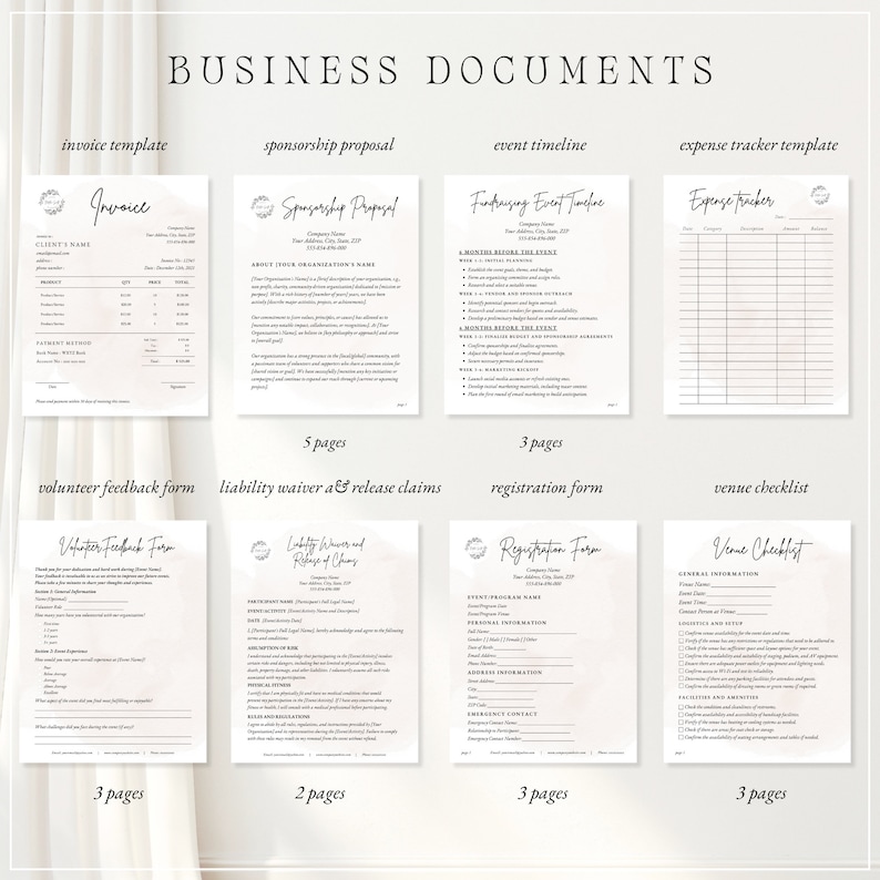 FUNDRAISER FORMS Bundle - Editable Canva Templates for Nonprofit ...
