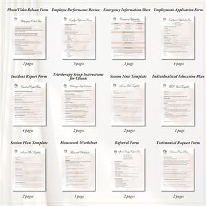 SPEECH THERAPY Forms. Speech Therapist Business Bundle. Professional ...