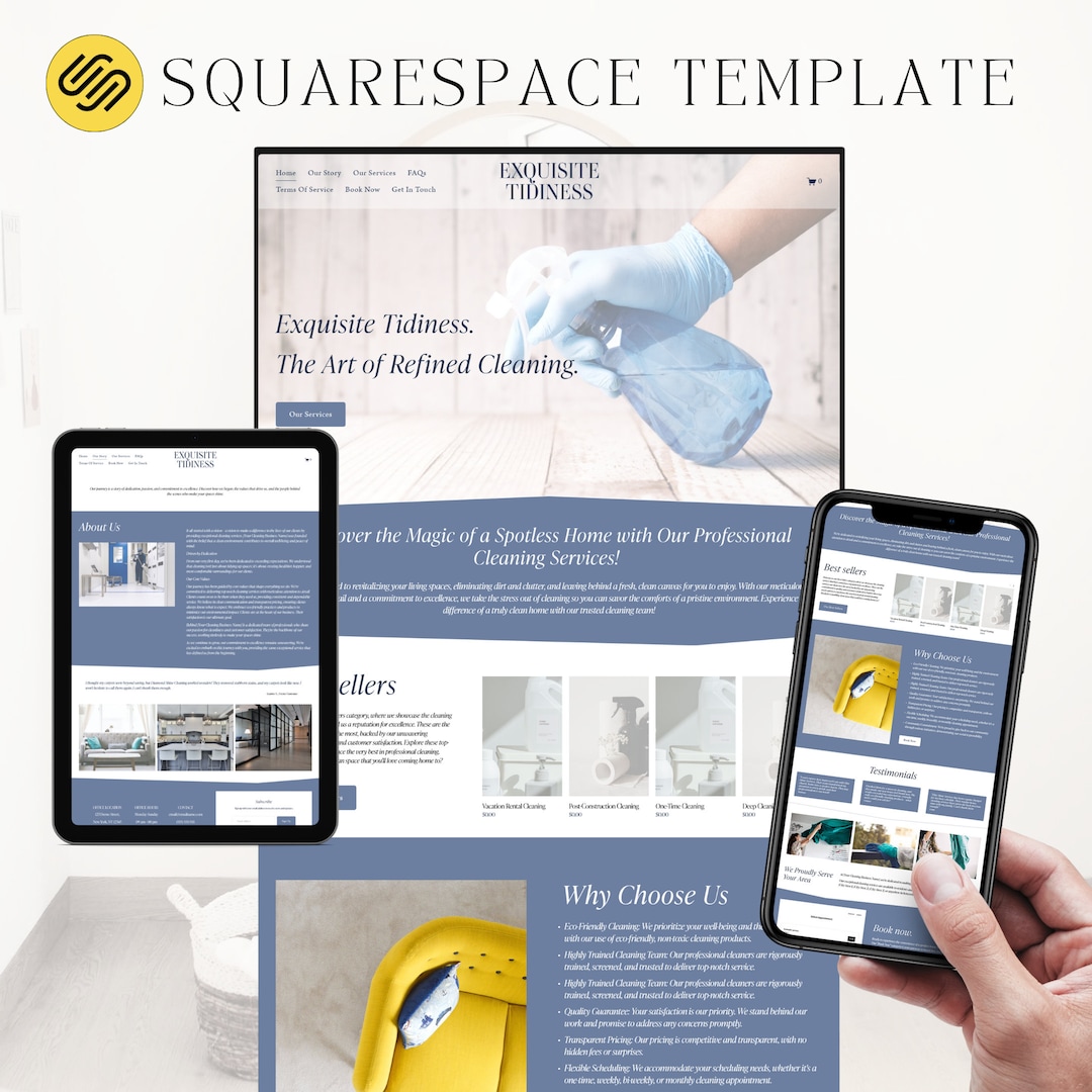 SQUARESPACE TEMPLATE for CLEANING Business – Editable Website for ...