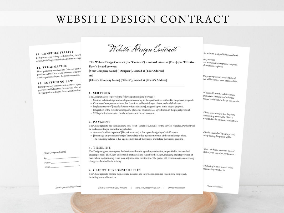 WEB DESIGN CONTRACT, Website Design Contract Template, Freelance Web ...