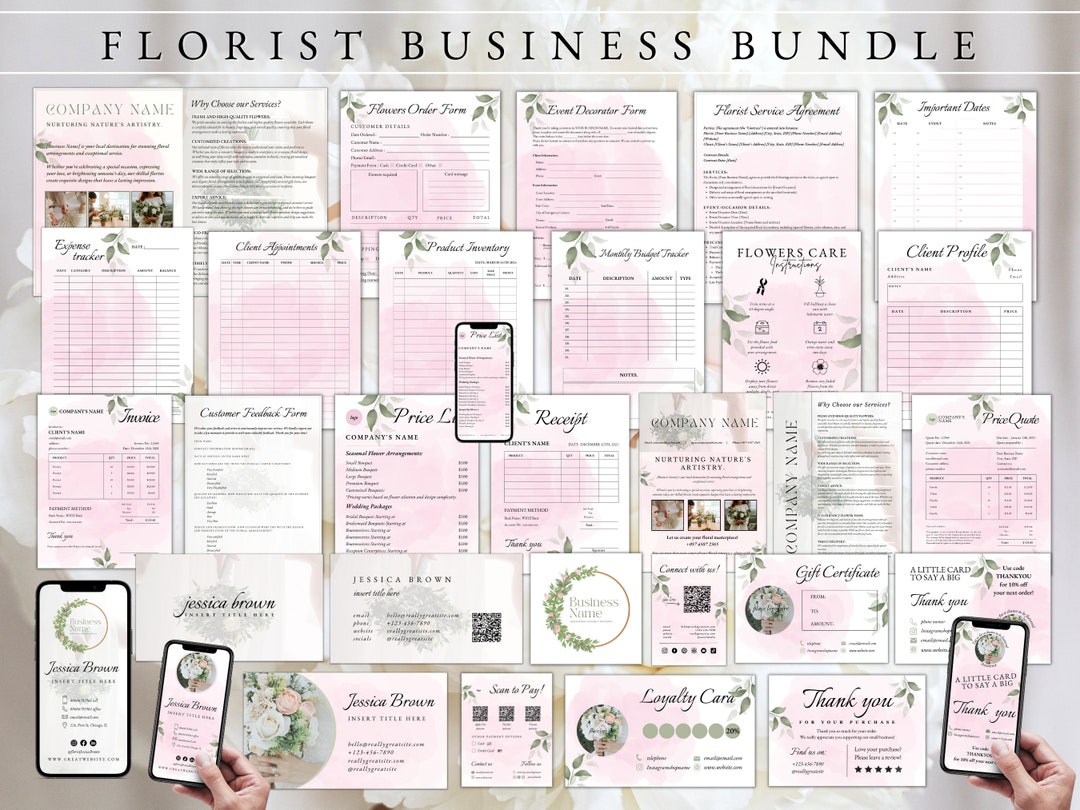 FLORIST TEMPLATES Florist Business Card Florist Logo Design - Etsy