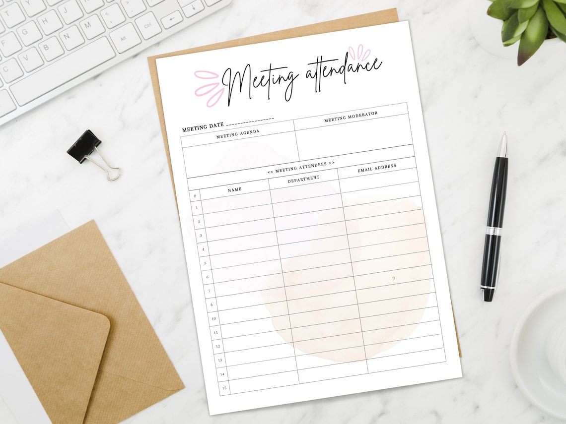 MEETING SIGN IN Sheet, Editable Sign up Form Template, Printable Sign ...
