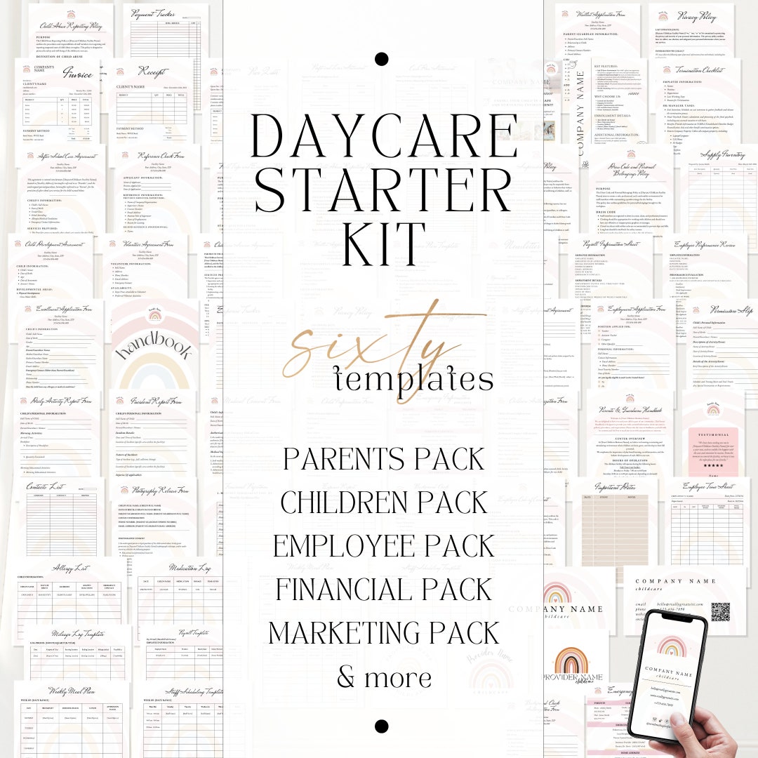 DAYCARE STARTER KIT. Daycare Forms Bundle. Childcare Business Plan ...