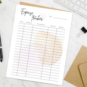 EDITABLE EXPENSE TRACKER, Printable Expense Tracker Spreadsheet by ...