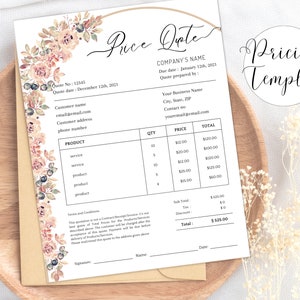 BUSINESS TEMPLATES BUNDLE, Small Business Document Templates, Floral ...