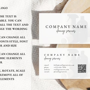 Cleaning Service Business Card Template: Editable QR Code Design - Etsy