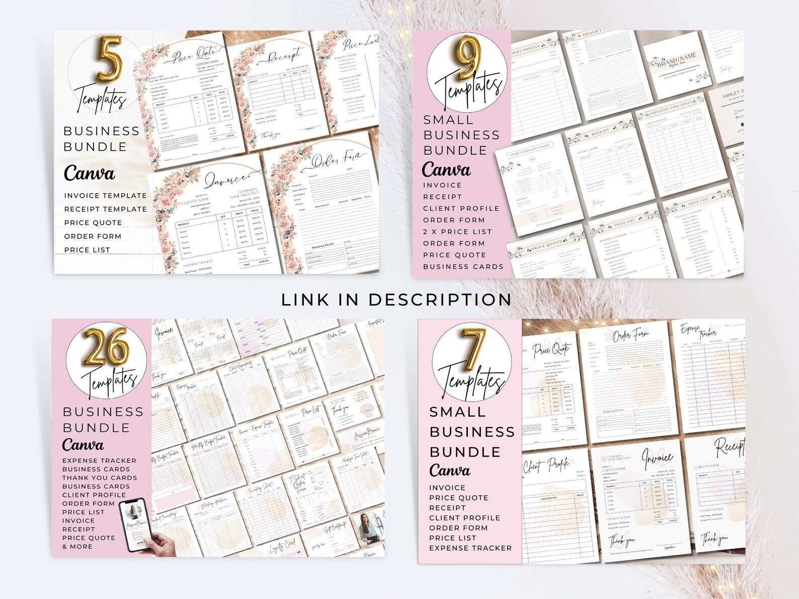 BUSINESS TEMPLATES BUNDLE Small Business Document Templates - Etsy