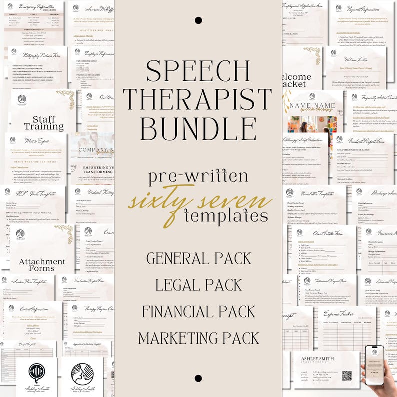 SPEECH THERAPY Forms Bundle – Editable SLP Templates for Speech ...