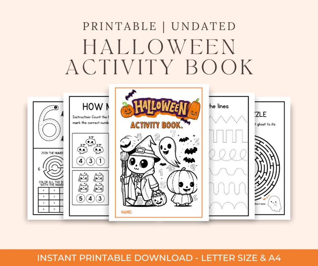 Printable Halloween, Activity Book for Kids,busy Halloween Book ...