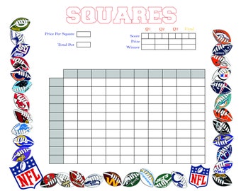 Nfl Football Squares - Etsy