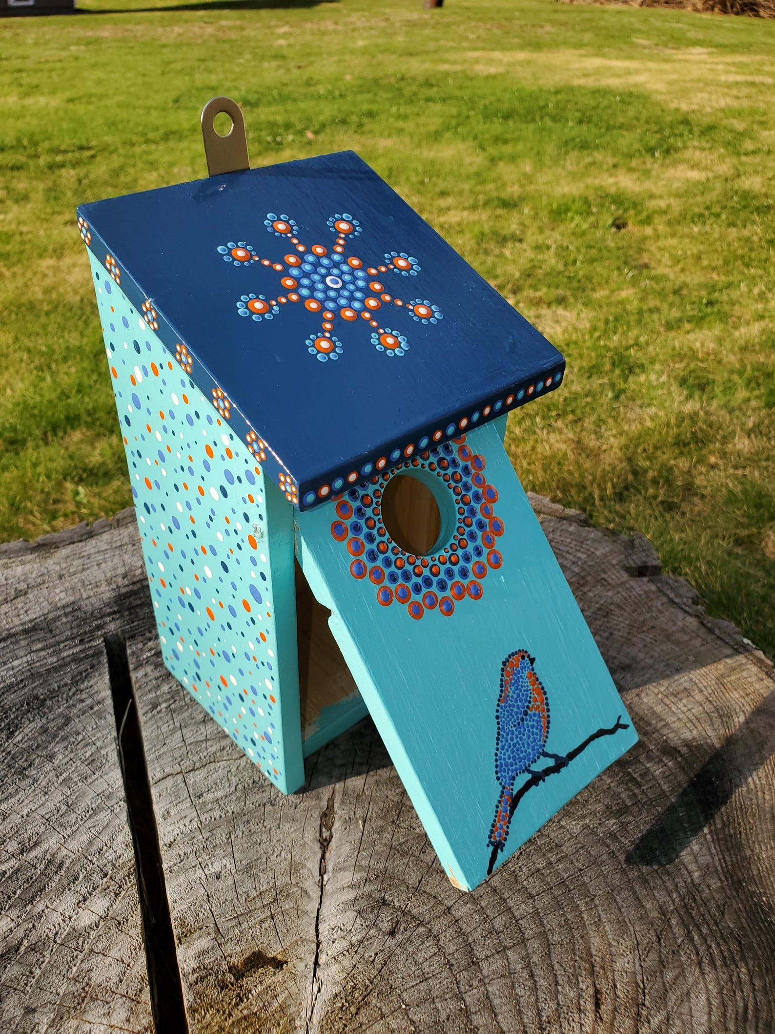 Bluebird House, Nesting Box, Painted Birdhouse, Hand Painted Bluebird ...