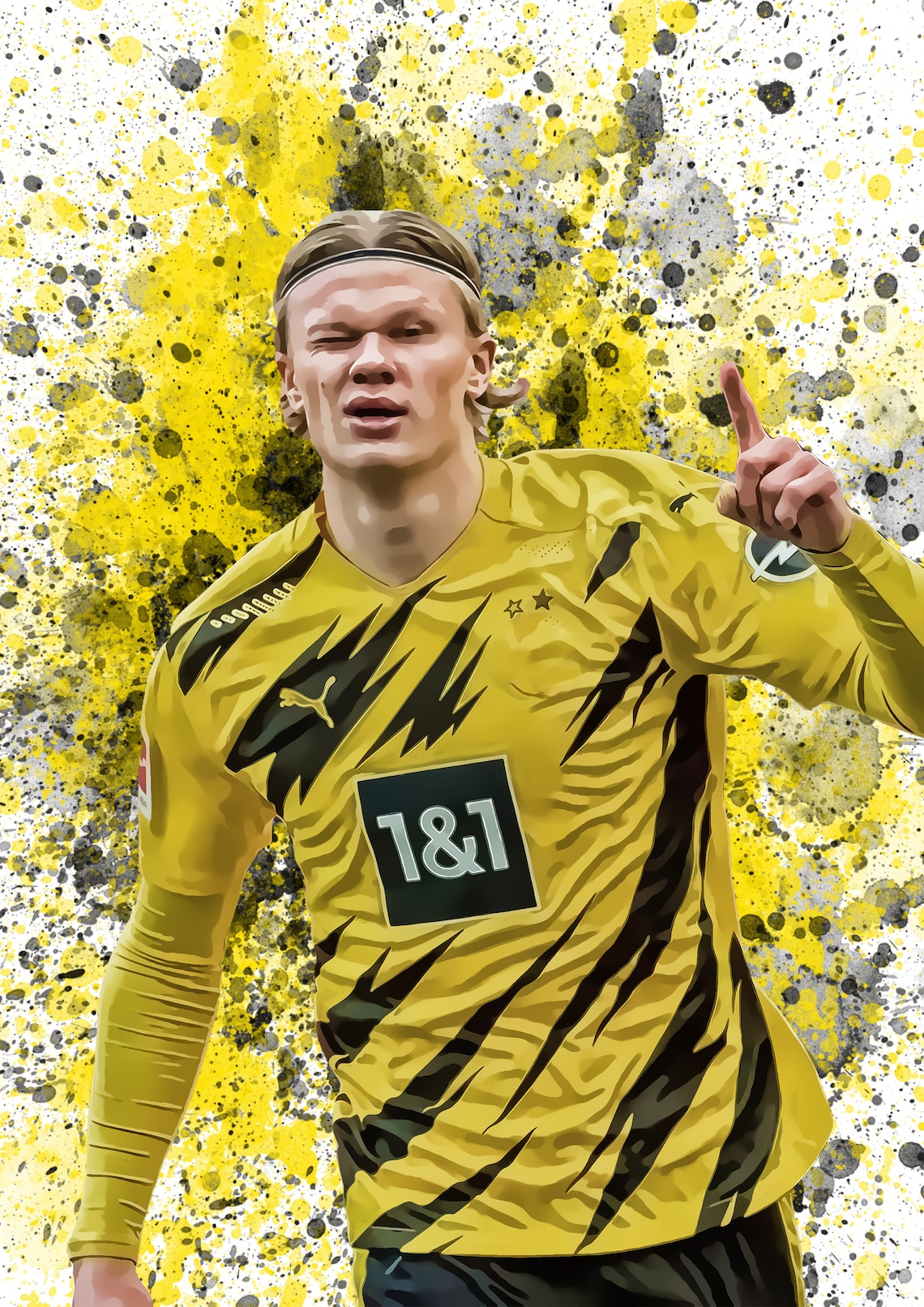 Erling Haaland Paint Splatter Poster Print | Etsy