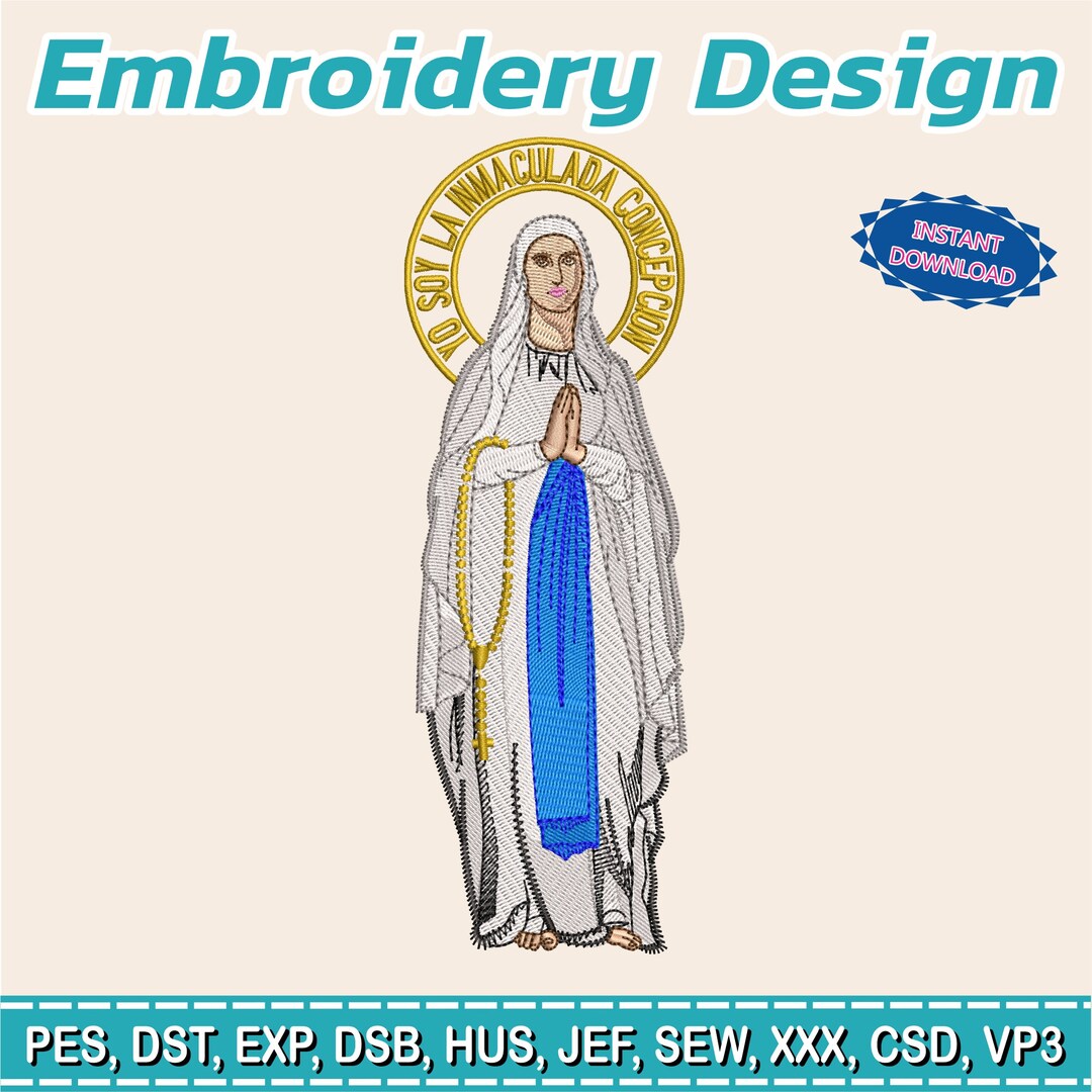 Embroidery Design / VIRGIN MARY IMMACULATE CONCEPTION / Religious ...