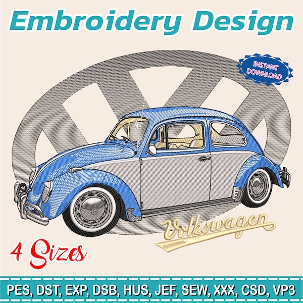 Vw Beetle Embroidery - Etsy