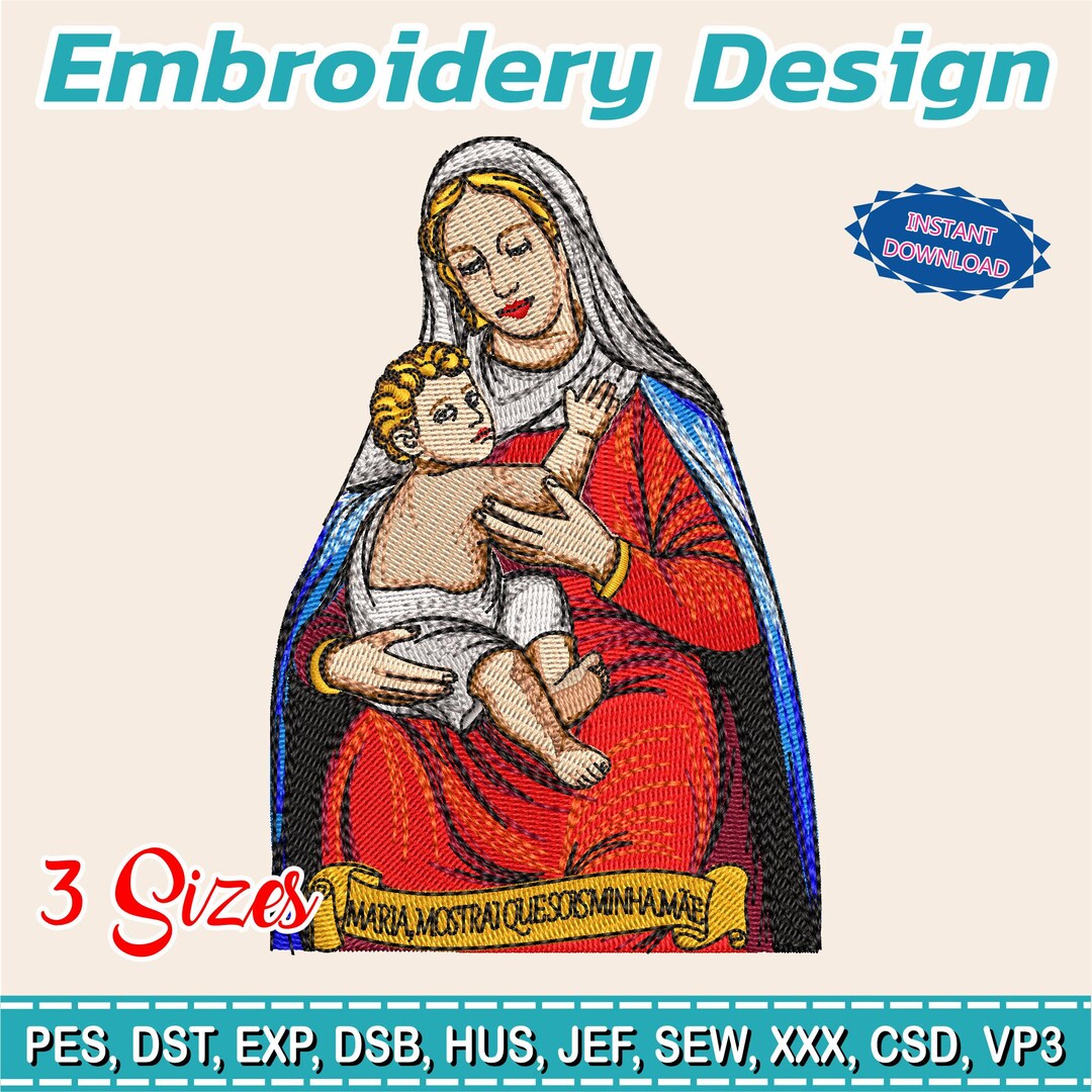 Embroidery Design / Virgin Fatima / Religious Embroidery / Catholic ...