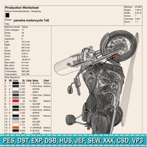 Embroidery Design / Yamaha Motorcycle / Motorcycle/ Biker / 4 Different ...