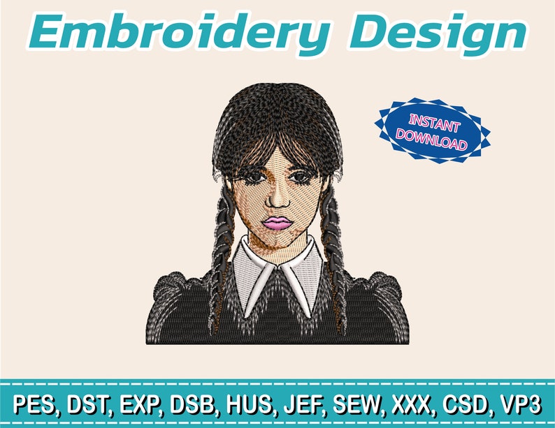 Embroidery Designs / Wednesday Addams / Addams Family / Crazy - Etsy ...