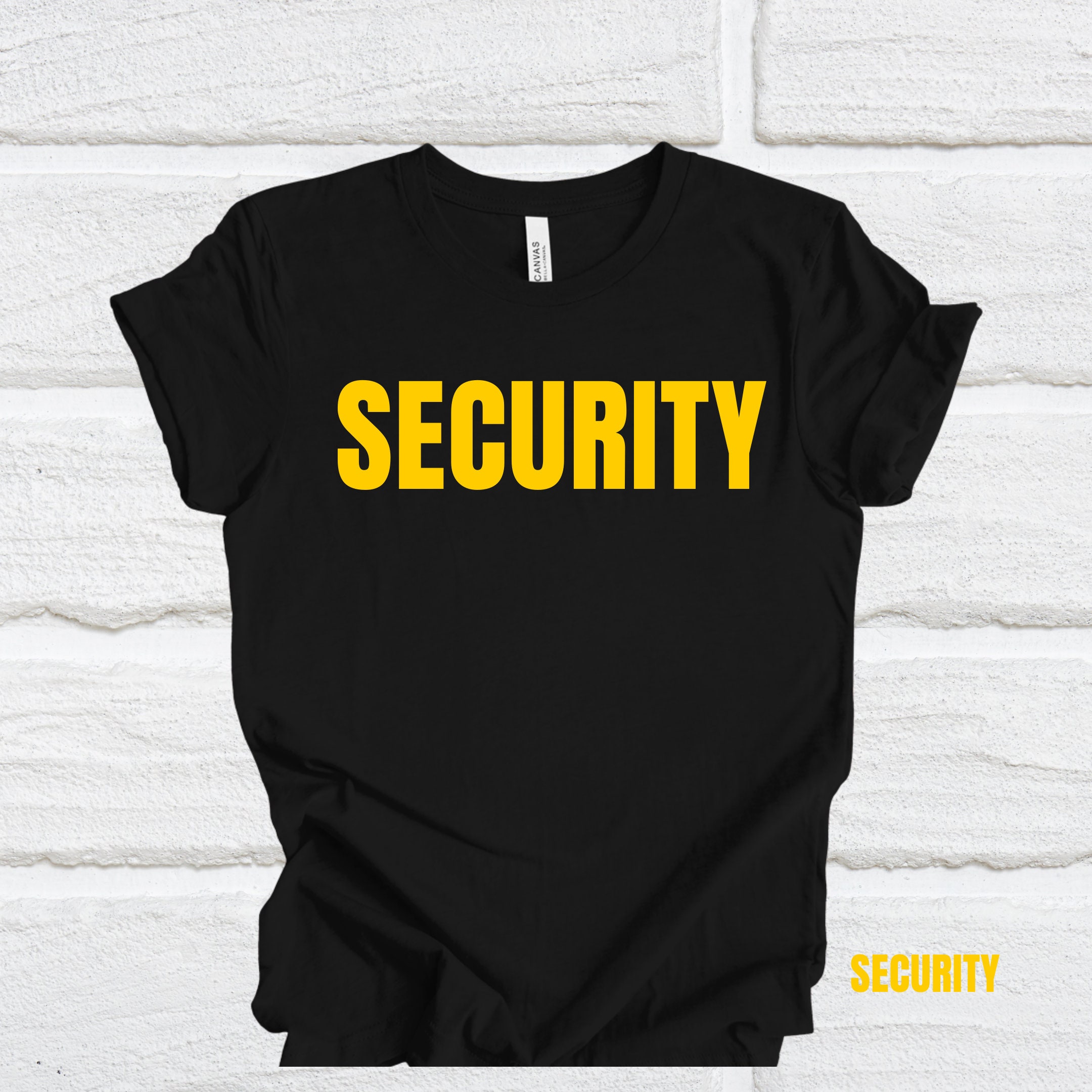 Security Shirts, Security Guard T-shirts, Security, Black Security T ...
