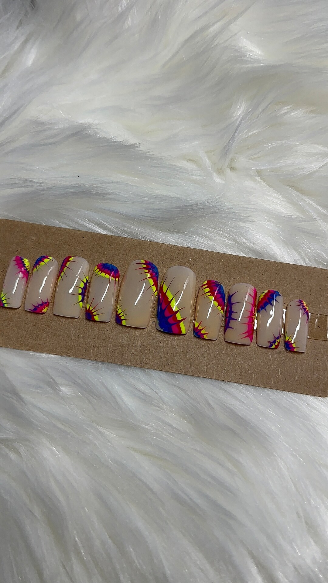 Tie Dye Press on Nails - Etsy