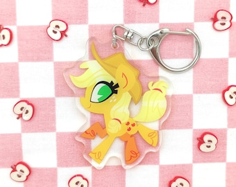 Applejack MLP Holographic Acrylic 2.5 Charm Keychain - Etsy