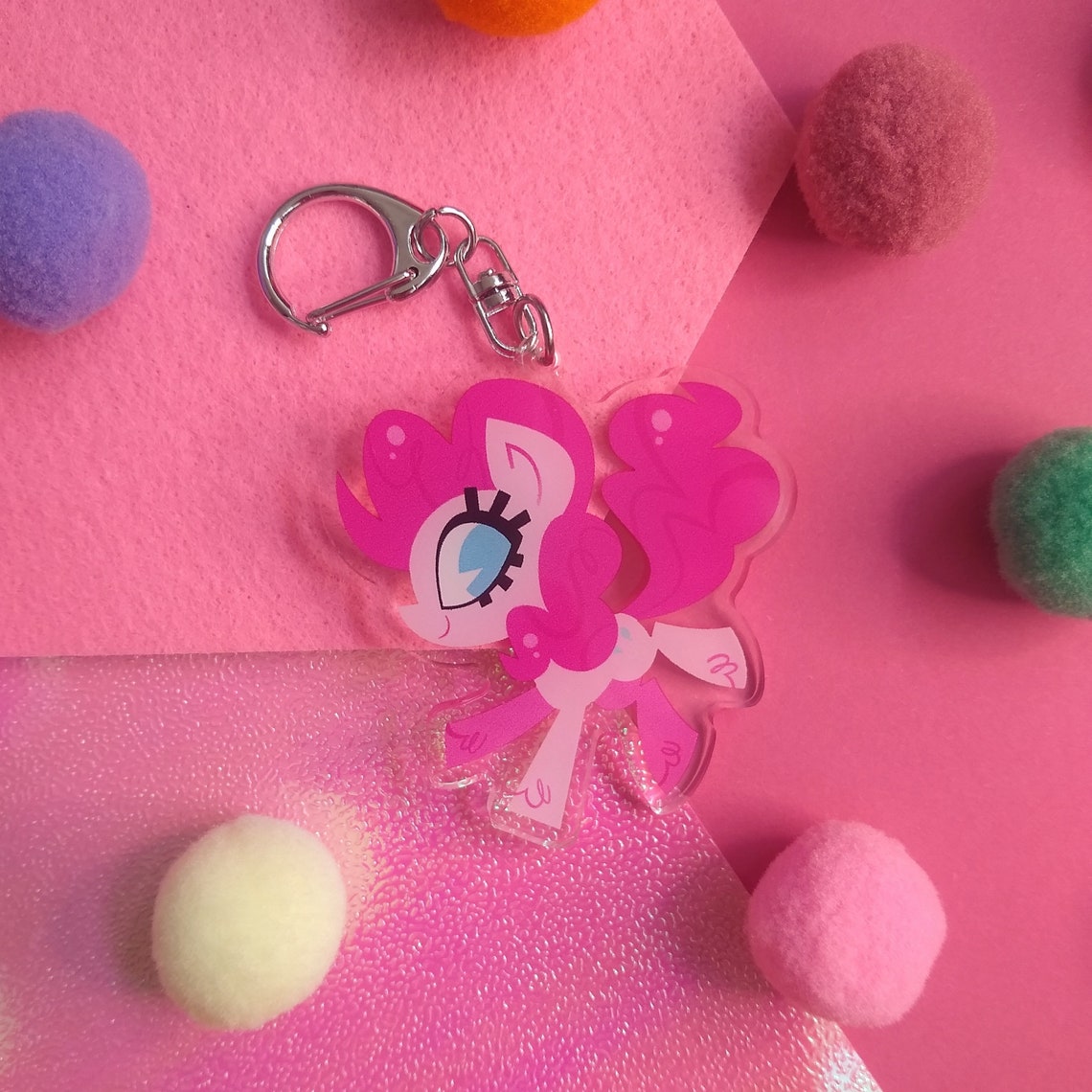 MLP Pinkie Pie Acrylic Charm Keychain - Etsy