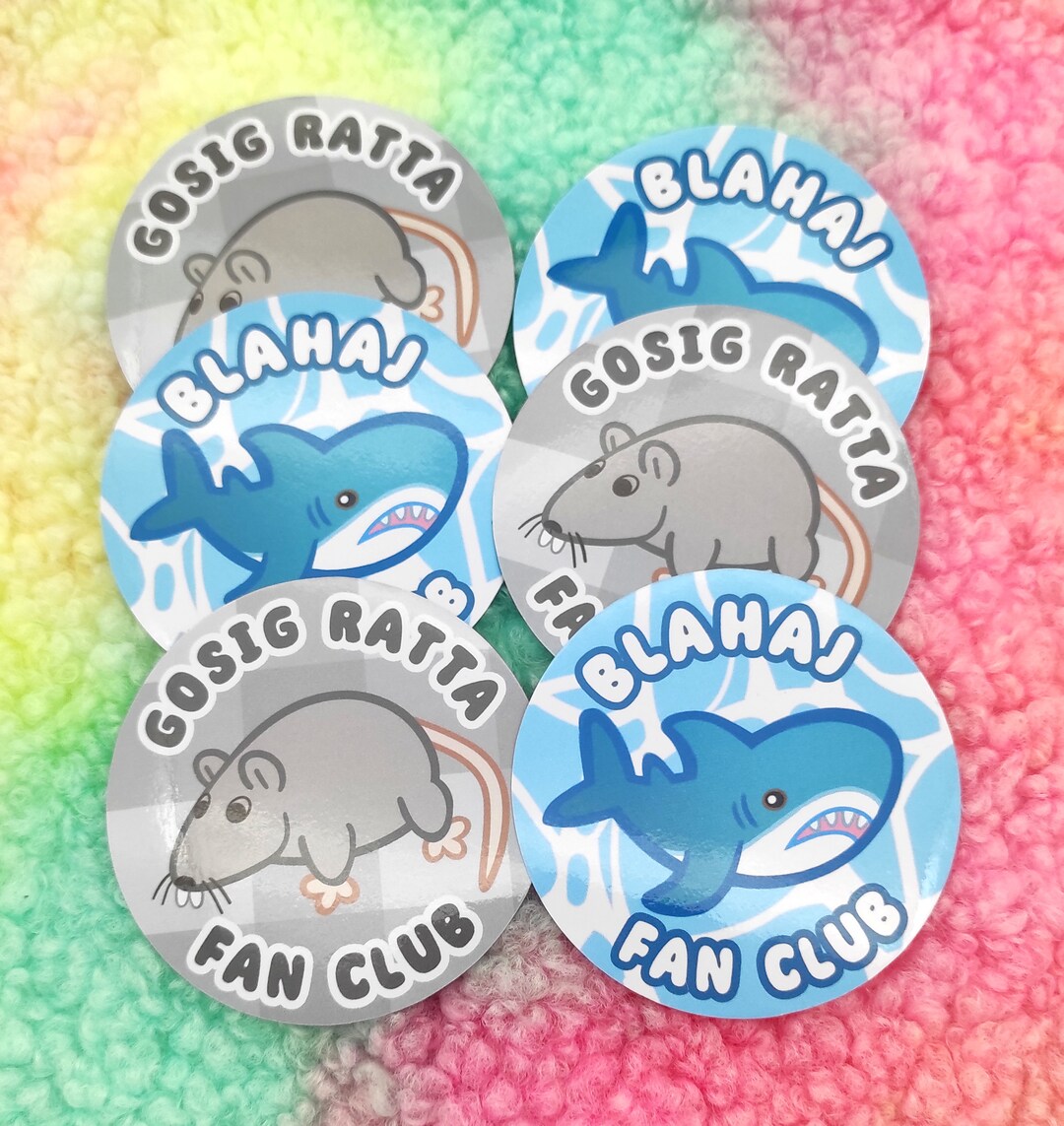 Vinyl Blahaj and Gosig Ratta Stickers - Etsy